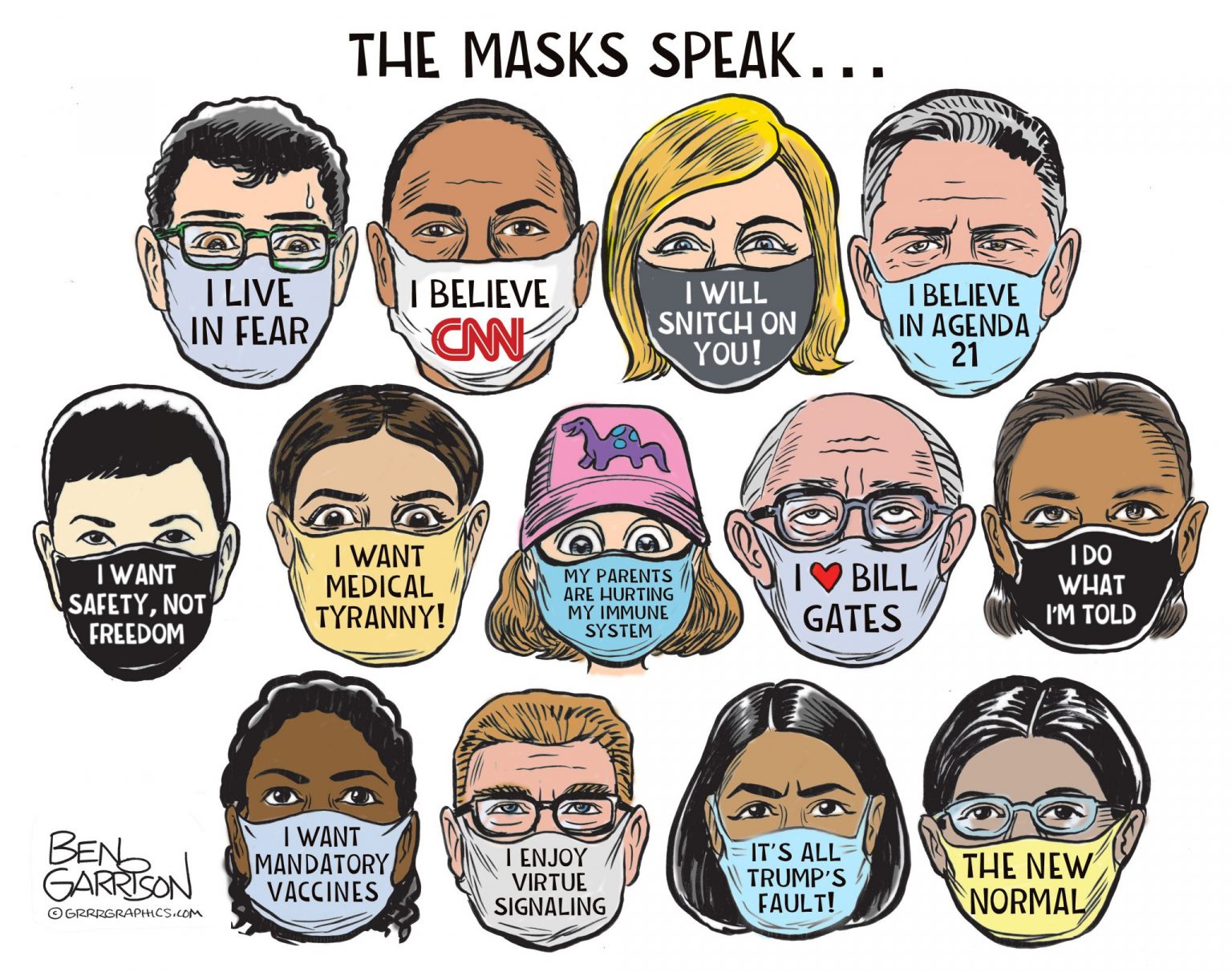 Ben Garrison: The Masks Speak – Public Intelligence Blog